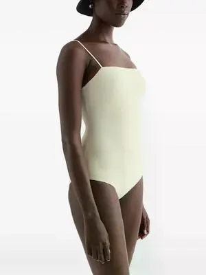 JIL SANDER Logo-Embroidered Swimsuit Neutrals