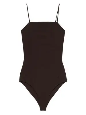 JIL SANDER Logo-embroidered Swimsuit - Brown