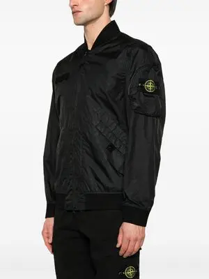 Stone Island Logo-patch Bomber Jacket - Black