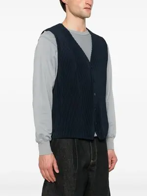Issey Miyake Tailored Pleats Vest - Blue