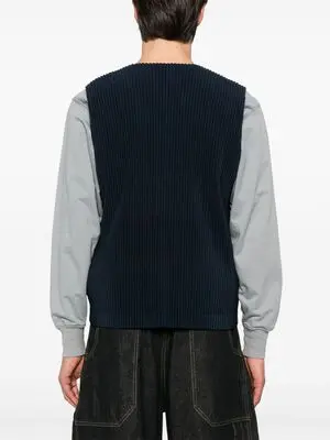 Issey Miyake Tailored Pleats Vest - Blue
