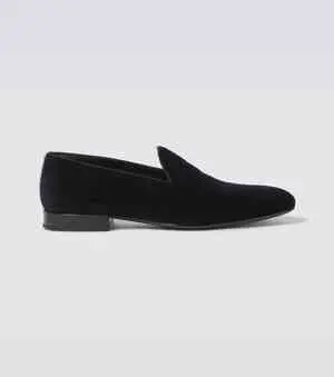 Loro Piana Leather-trimmed Velvet Loafers