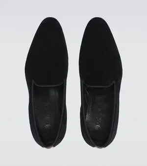 Loro Piana Leather-trimmed Velvet Loafers