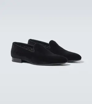 Loro Piana Leather-trimmed Velvet Loafers