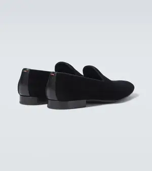 Loro Piana Leather-trimmed Velvet Loafers
