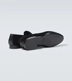 Loro Piana Leather-trimmed Velvet Loafers