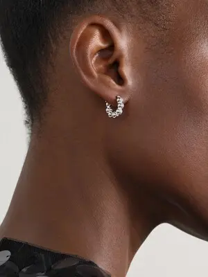L’ATELIER NAWBAR The Atom 18-karat White Diamond Hoop Earrings