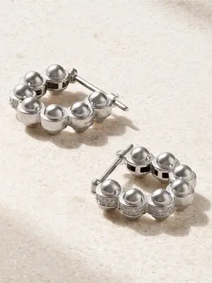 L’ATELIER NAWBAR The Atom 18-karat White Diamond Hoop Earrings