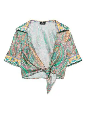 Etro Paisley-print Beach Cover Up - Green