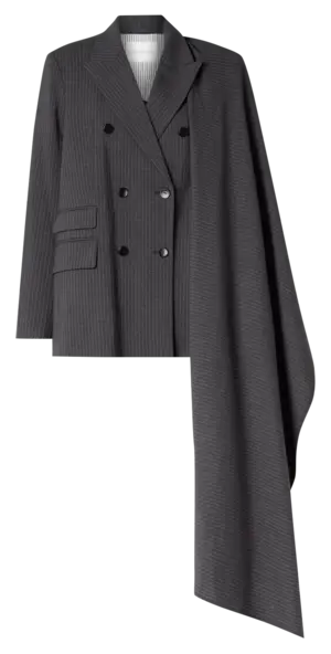 Maria Mcmanus Double-breasted Pinstriped Wool-blend Blazer - Gray