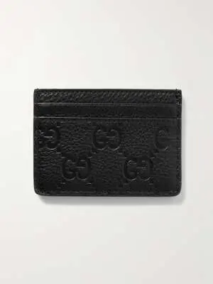 Gucci Gg Emblem Debossed Textured-leather Cardholder