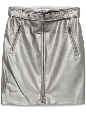 Dkny Belted Mini Skirt - Silver