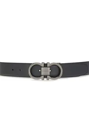 FERRAGAMO Gancini Reversible Belt - Grey
