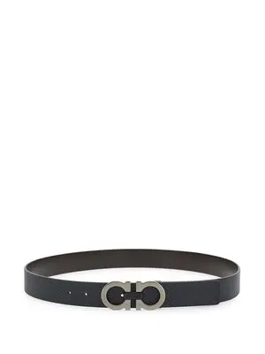 FERRAGAMO Gancini Reversible Belt - Black