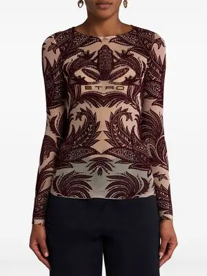 Etro Flocked Tulle Top
