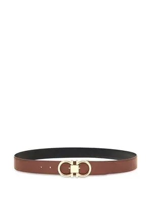 FERRAGAMO Gancini Leather Belt - Brown