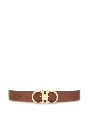 FERRAGAMO Gancini Leather Belt - Brown