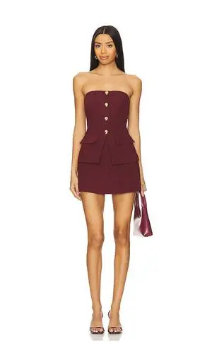 Amanda Uprichard Yadira Skort Romper - Russet