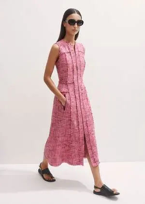 Pink Tweed Midi