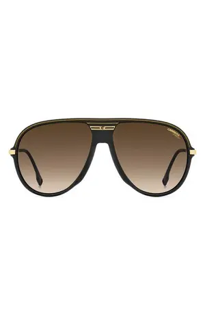 Carrera Eyewear 61mm Gradient Shield Sunglasses - Black Gold/ Black Brown Green