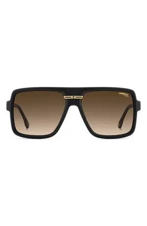 Carrera Eyewear 59mm Gradient Rectangular Sunglasses - Black Gold/ Black Brown Green