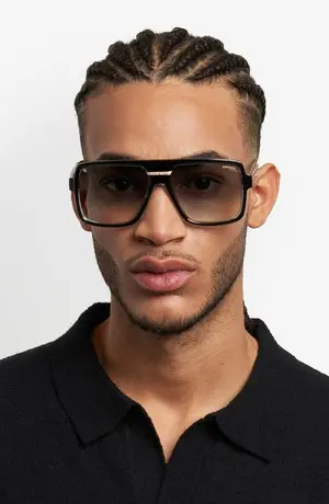 Carrera Eyewear 59mm Gradient Rectangular Sunglasses - Grey/ Grey
