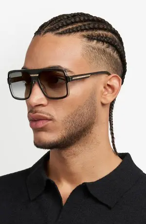 Carrera Eyewear 59mm Gradient Rectangular Sunglasses - Grey/ Grey