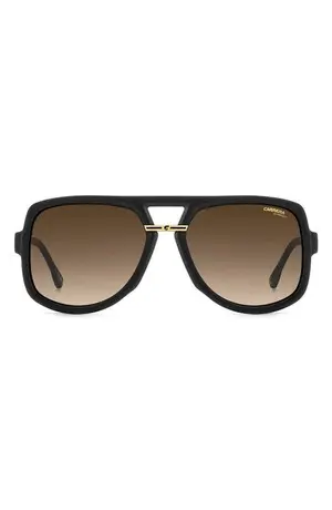 Carrera Eyewear 59mm Square Sunglasses - Black Gold/ Black Brown Green