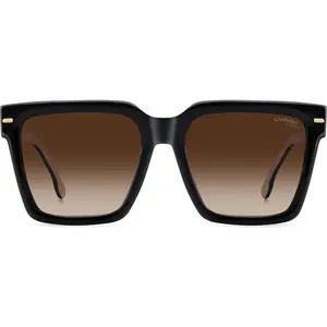 Carrera Eyewear 56mm Gradient Square Sunglasses - Black White/ Brown Sf