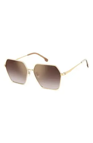 Carrera Eyewear 60mm Octagon Sunglasses - Gold Ivory/ Brown