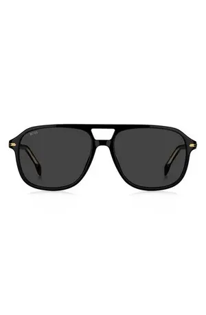 BOSS 57mm Square Sunglasses - Black/grey