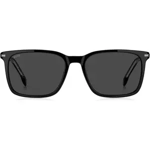 BOSS 55mm Rectangular Sunglasses - Black/grey