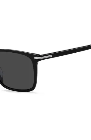 BOSS 55mm Rectangular Sunglasses - Black/grey