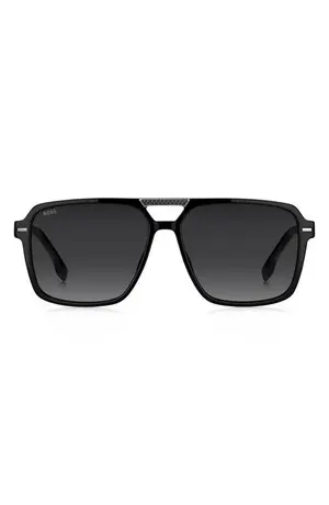 BOSS 59mm Square Sunglasses - Black/ Dark Grey Sf