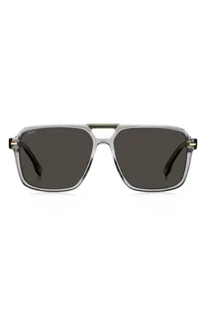 BOSS 59mm Square Sunglasses - Grey/ Grey