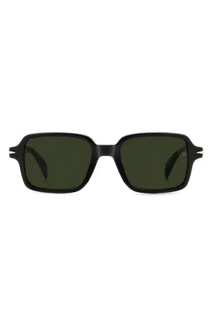 DB EYEWEAR BY DAVID BECKHAM 51mm Rectangular Sunglasses - Black Havana/ Green