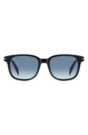 DB EYEWEAR BY DAVID BECKHAM David Beckham Eyewear 53mm Rectangular Sunglasses Black/ Dark Blue Sf