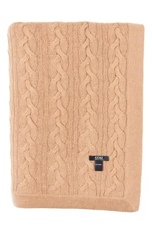GOBI MONGOLIAN CASHMERE Cable Knit Blanket - Sheepskin