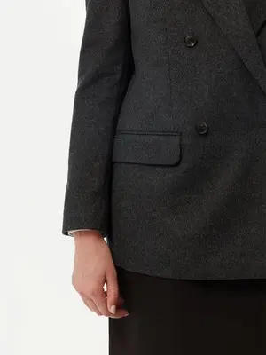 Gobi Cashmere Double-breasted Checkered Blazer