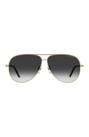 Marc Jacobs 61mm Gradient Aviator Sunglasses - Gold Black/ Dark Grey Sf