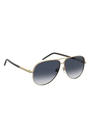 Marc Jacobs 61mm Gradient Aviator Sunglasses - Gold/ Dark Blue Sf