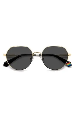 POLAROID 54mm Polarized Sunglasses - Gold Black/ Grey Polar