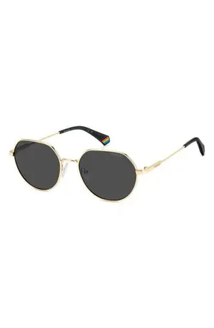 POLAROID 54mm Polarized Sunglasses - Gold Black/ Grey Polar