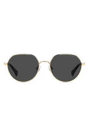 POLAROID 54mm Polarized Sunglasses - Gold Black/ Grey Polar