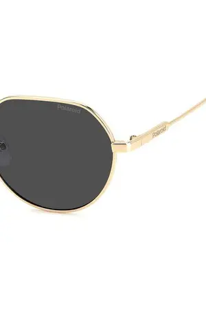 POLAROID 54mm Polarized Sunglasses - Gold Black/ Grey Polar