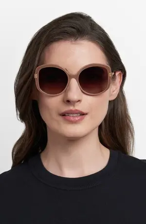 Marc Jacobs 56mm Round Sunglasses - Beige/brown