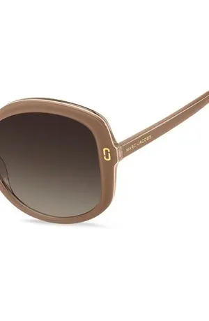 Marc Jacobs 56mm Round Sunglasses - Beige/brown