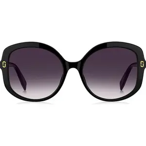Marc Jacobs Marc Jacobs 56mm Round Sunglasses Black/ Grey