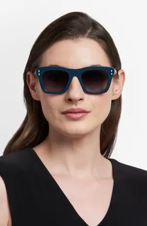 Isabel Marant 51mm Rectangular Sunglasses - Blue/ Dark Grey Sf