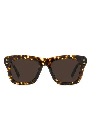 Isabel Marant Isabel Marant 51mm Rectangular Sunglasses Havana/ Brown